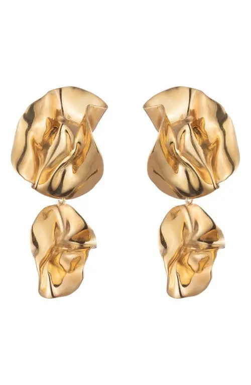 STERLING KING Fold Drop Earrings - Gold