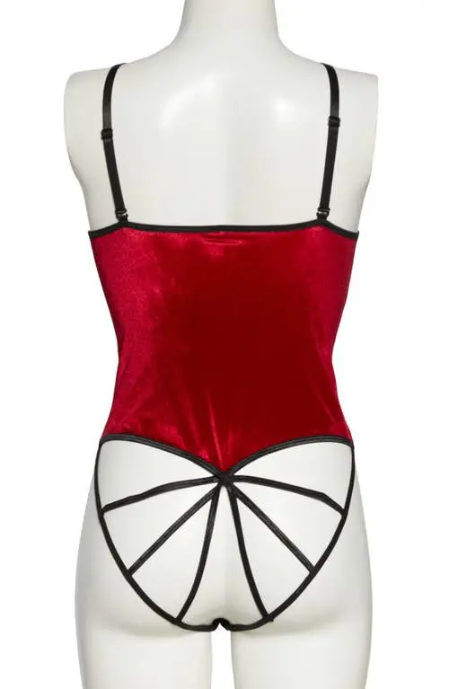 COQUETTE Strappy Back Velvet Teddy