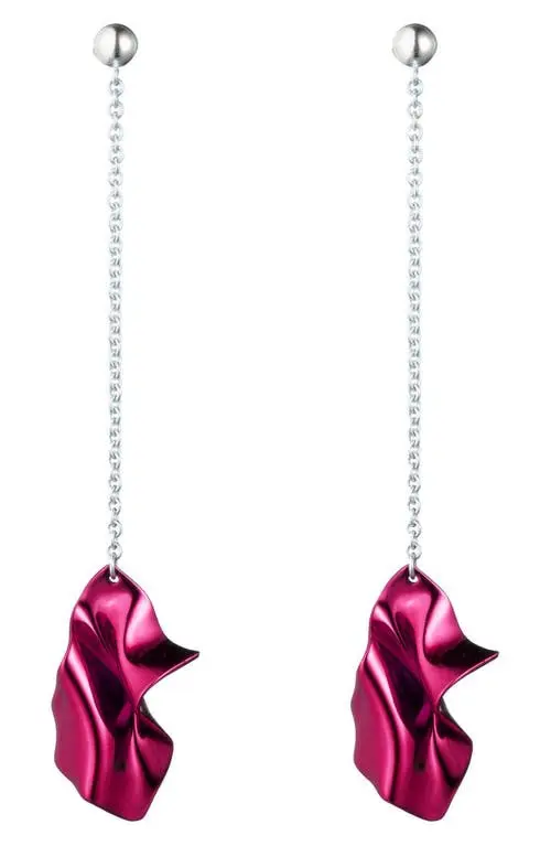 STERLING KING Gelsey Fold Drop Earrings - Fuchsia