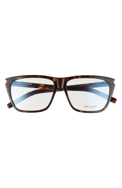 Saint Laurent 57mm Square Optical Glasses - Havana