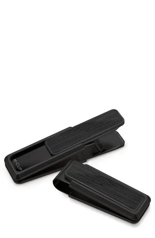 M-Clip® Stainless Steel Woodgrain Money Clip - Black