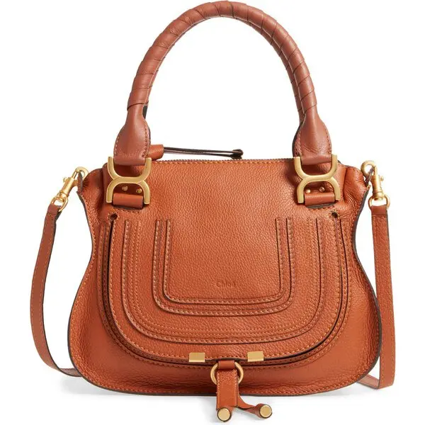 Chloé Small Marcie Leather Satchel - Tan