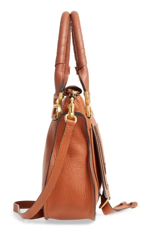 Chloé Small Marcie Leather Satchel - Tan