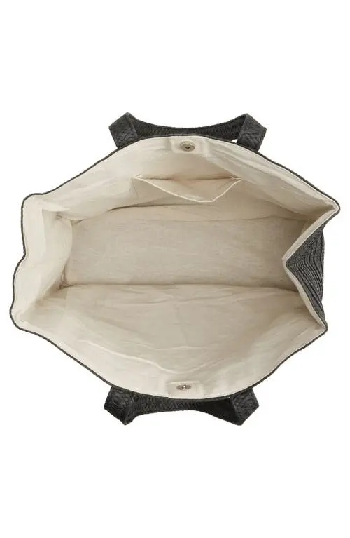 BTB LOS ANGELES Je T'aime Woven Tote With Pearl Embellishments