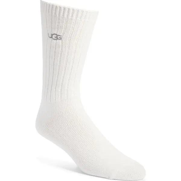 UGG Trey Ribbed Crew Socks - White
