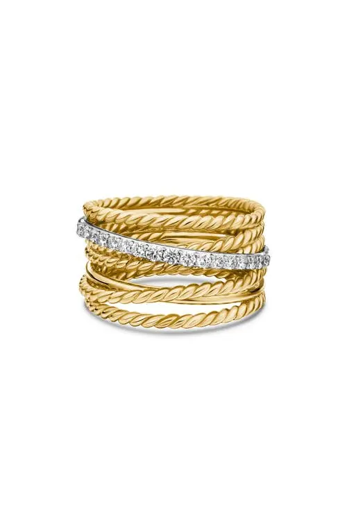 David Yurman Dy Crossover Ring With Diamonds - Diamond