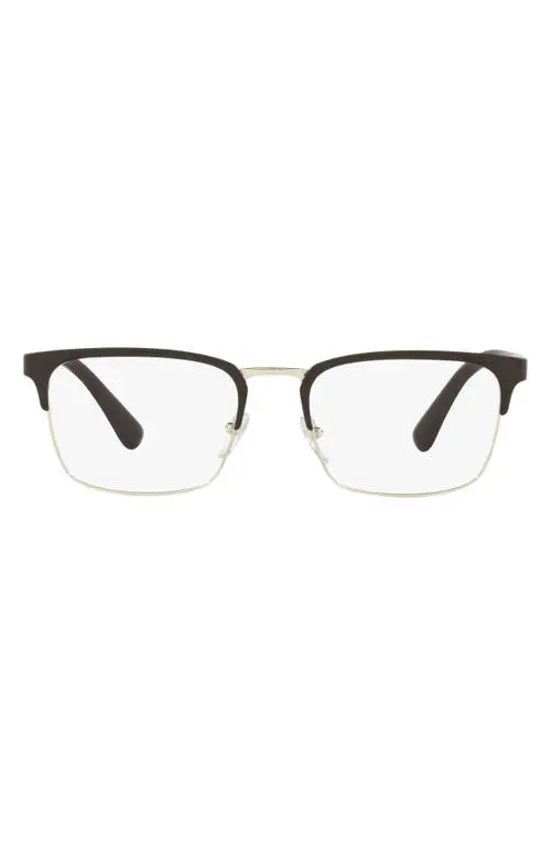 Prada 55mm Rectangle Eyeglasses - Matte Pale Gold