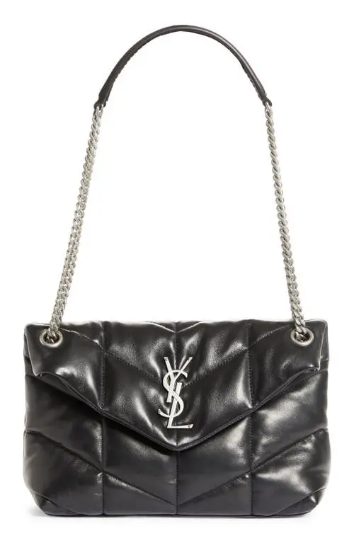 Saint Laurent Small Lou Puffer Bag - 1000 Nero