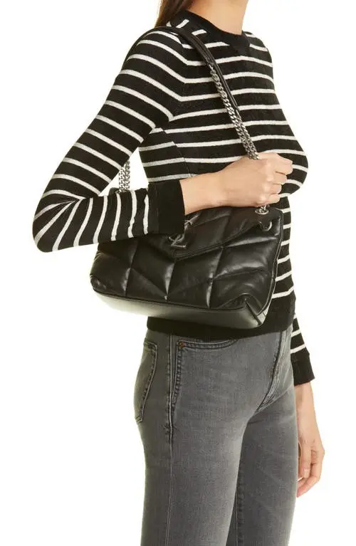 Saint Laurent Small Lou Puffer Bag - 1000 Nero