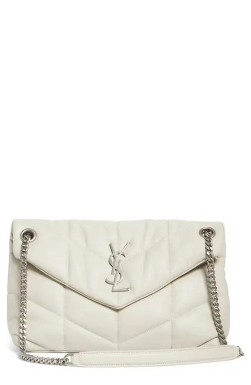 Saint Laurent Small Lou Puffer Bag - Crema Soft