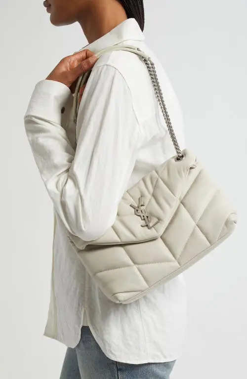 Saint Laurent Small Lou Puffer Bag - Crema Soft