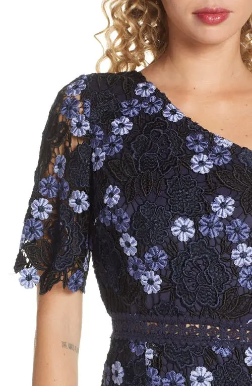 CHI CHI LONDON Lenka One-shoulder Crochet Lace Midi Dress