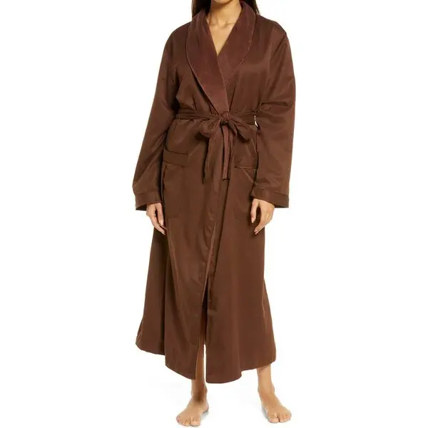 Majestic International Sherbrooke Brushed Microfiber Robe - Chocolate