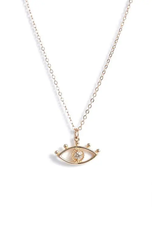 SET & STONES Santorini Diamond Evil Eye Pendant Necklace - Gold