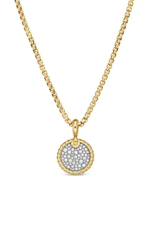 David Yurman Elements Pavé Diamond Pendant - Diamond/yellow Gold