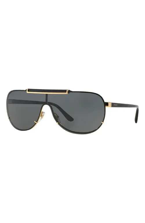 Versace 40mm Shield Sunglasses - Black/Gold/Black Solid  display picture 3