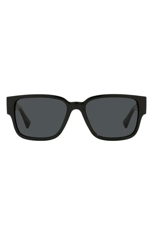 Versace 57mm Rectangular Sunglasses - Black/dark Grey