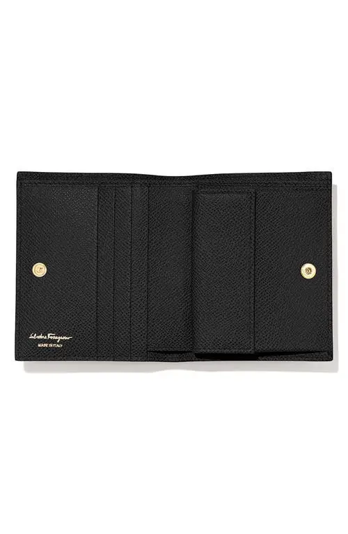 FERRAGAMO Gancini Leather French Wallet - Nero