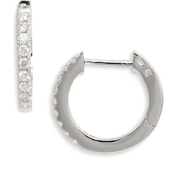 Bony Levy Diamond Hoop Earrings - White Gold
