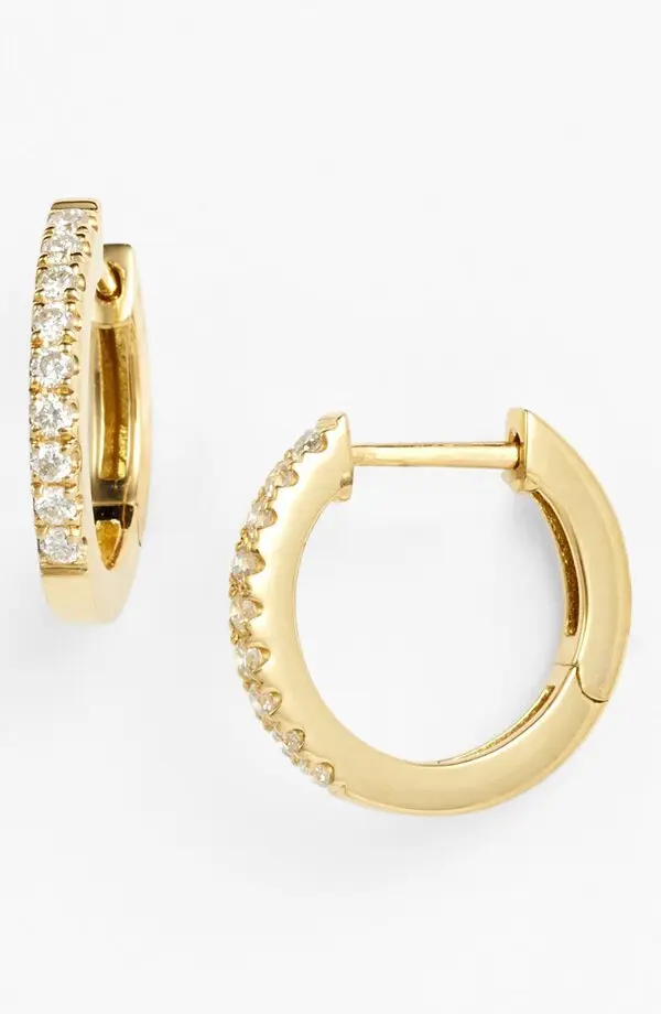 Bony Levy Diamond Hoop Earrings - Yellow Gold