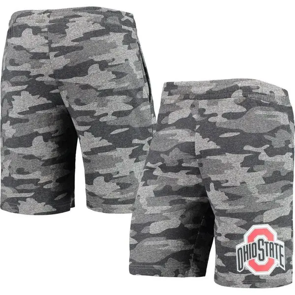 CONCEPTS SPORT Gray Ohio State Buckeyes Camo Backup Terry Jam Lounge Shorts - Charcoal