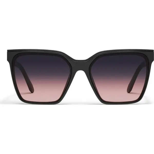 Quay Level Up 60mm Square Sunglasses - Black/black Plum Pink