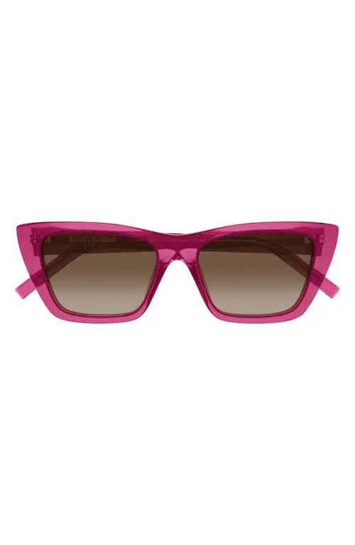Saint Laurent 53mm Cat Eye Sunglasses - Pink