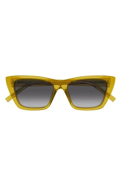 Saint Laurent 53mm Cat Eye Sunglasses - Yellow