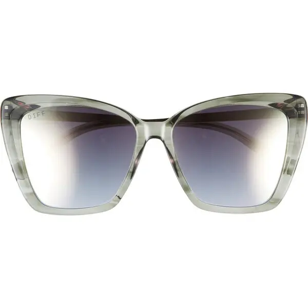 DIFF Becky Ii Cat Eye Sunglasses - Cool Matcha Mirror