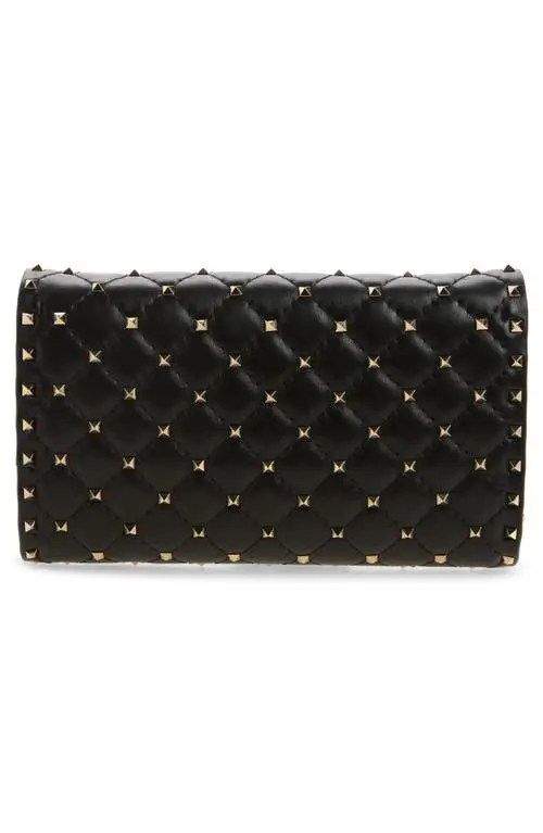 Valentino Garavani Rockstud Matelassé Quilted Leather Crossbody Bag - Black