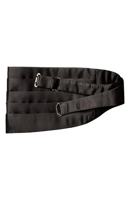 Eton Pleated Silk Cummerbund - Black