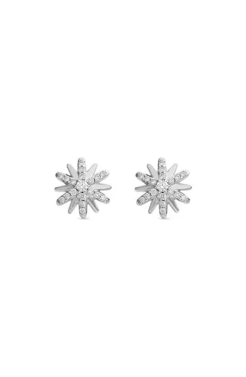 David Yurman Petite Starburst Stud Earrings With Diamonds - Diamond/silver