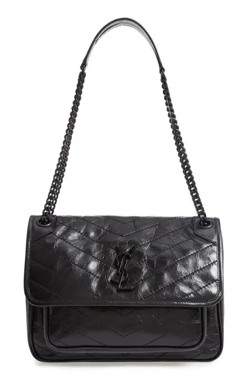 Saint Laurent Medium Niki Shoulder Bag - Noir