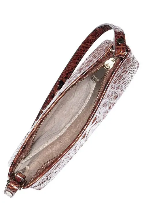 Brahmin Lorelei Croc Embossed Leather Shoulder Bag - Pecan