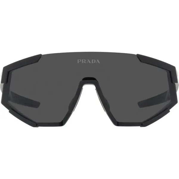 Prada 39mm Shield Sunglasses - Black Rubber/dark Grey