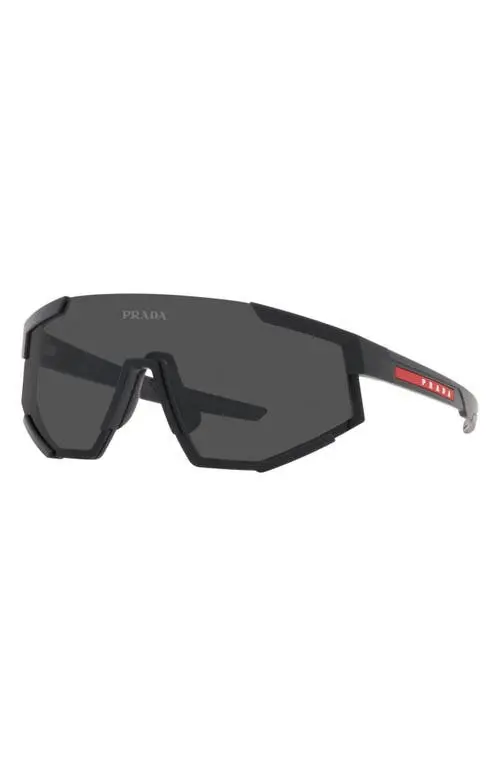 Prada 39mm Shield Sunglasses - Black Rubber/dark Grey