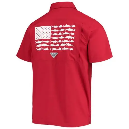 Columbia Pfg Oklahoma Sooners Slack Tide Camp Button-up Shirt
