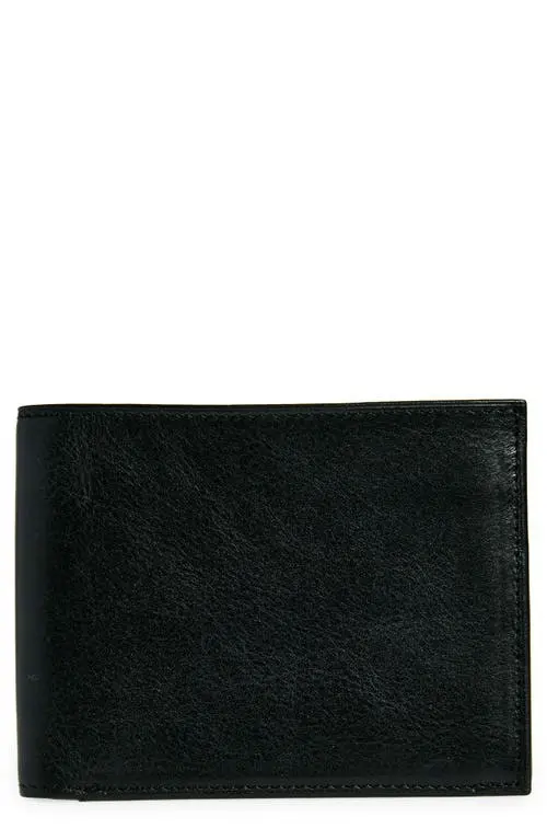 Bosca Id Flap Leather Wallet - Black