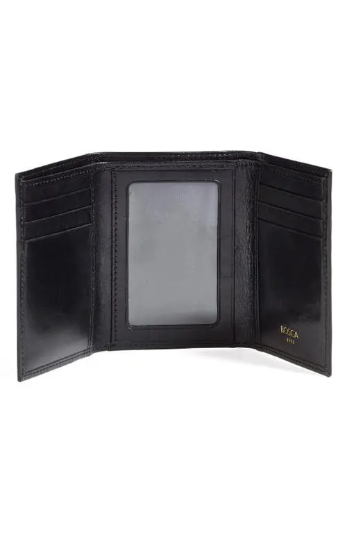 Bosca Old Leather Double Id Trifold Wallet - Black