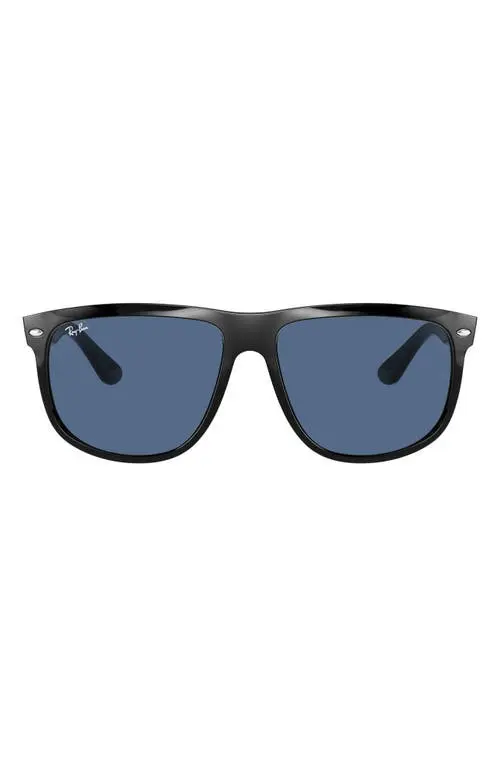 Ray-ban Boyfriend 60mm Flat Top Sunglasses - Black/dark Blue