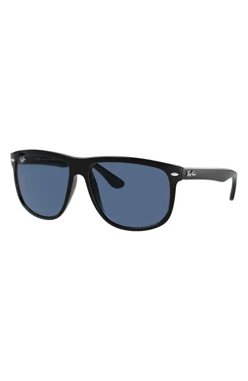 Ray-ban Boyfriend 60mm Flat Top Sunglasses - Black/dark Blue
