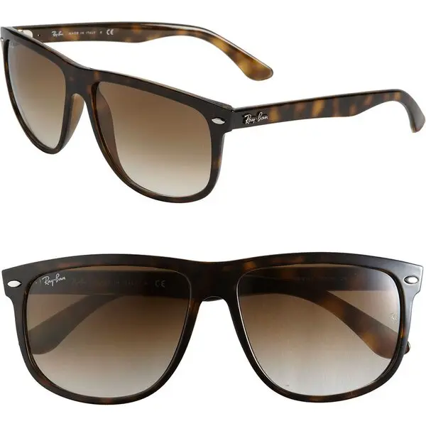 Ray-ban Boyfriend 60mm Flat Top Sunglasses - Tortoise Gradient