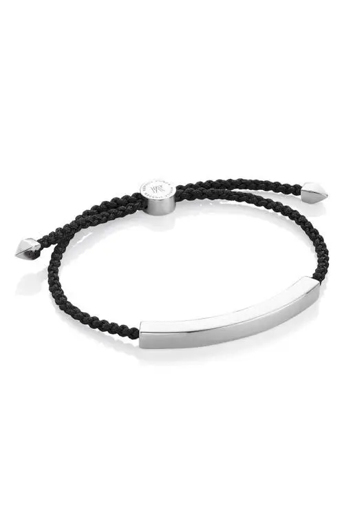 Monica Vinader Linear Friendship Slider Bracelet - Silver/ Black