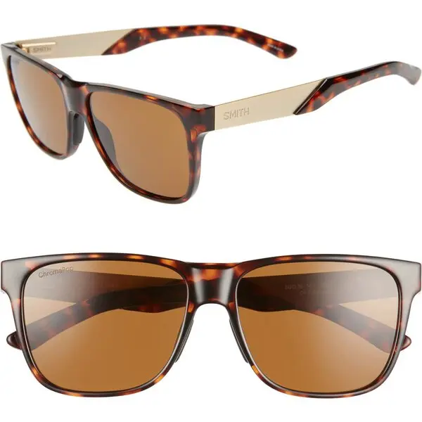 SMITH Lowdown Steel 56mm Chromapop™ Polarized Sunglasses - Dark Tortoise/ Brown