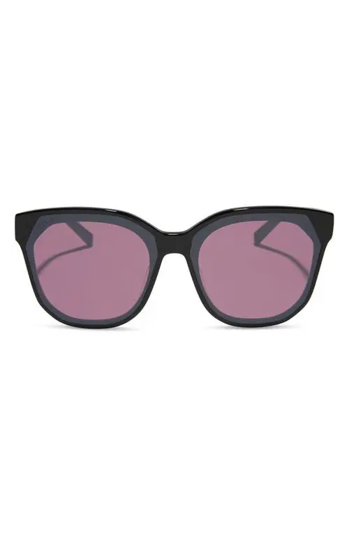 DIFF Gia Square Sunglasses - Aubergine With Silver Flash