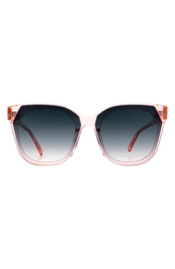 DIFF Gia Square Sunglasses - Crystal Rose/ Grey
