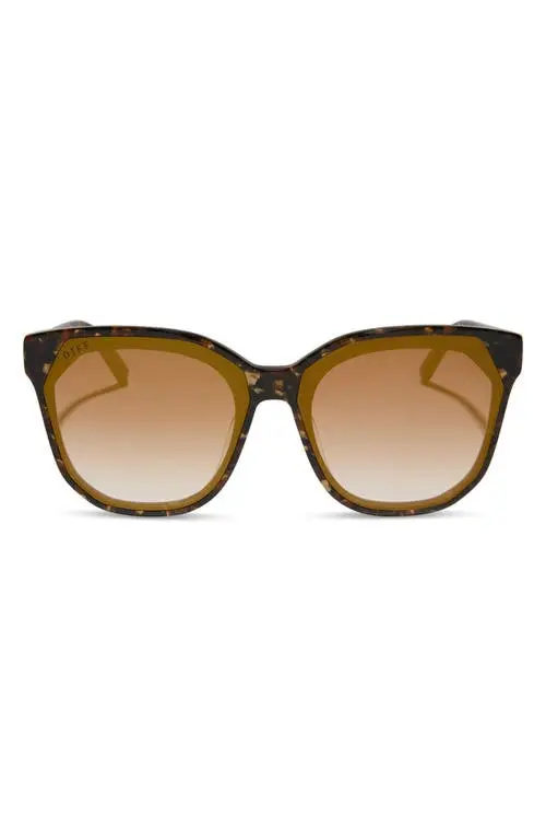 DIFF Gia Square Sunglasses - Glitter Tortoise/brown Gold