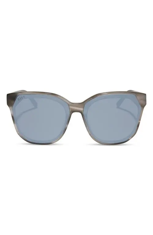 DIFF Gia Square Sunglasses - Smoke Marble/grey Silver