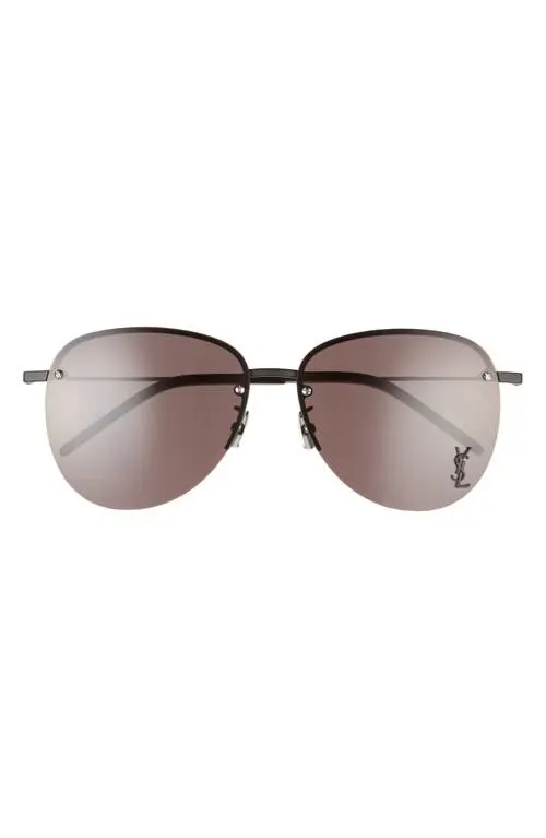 Saint Laurent 61mm Aviator Sunglasses - Black