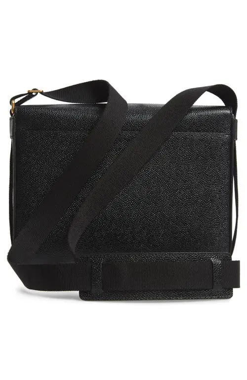 Thom Browne Leather Reporter Bag - Black